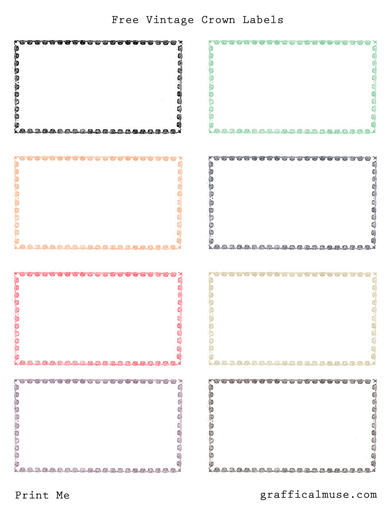 Free Printable Vintage Crown Labels