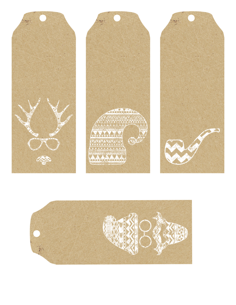 Hipster Christmas Tags - Free Printable